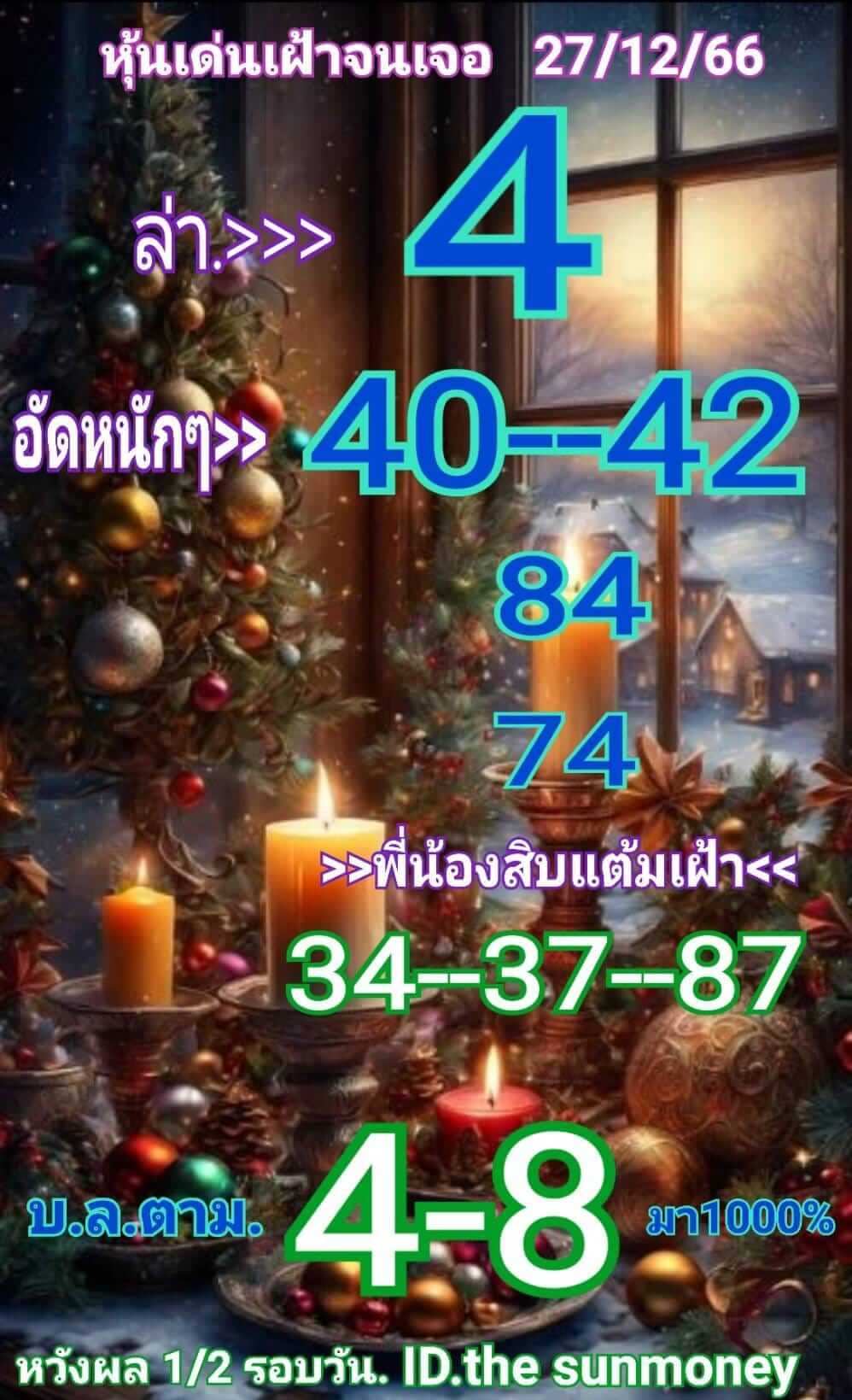 หวยหุ้น 27/12/66 วิเคราะห์หวยหุ้นรายวัน หวยหุ้นไทยวันนี้